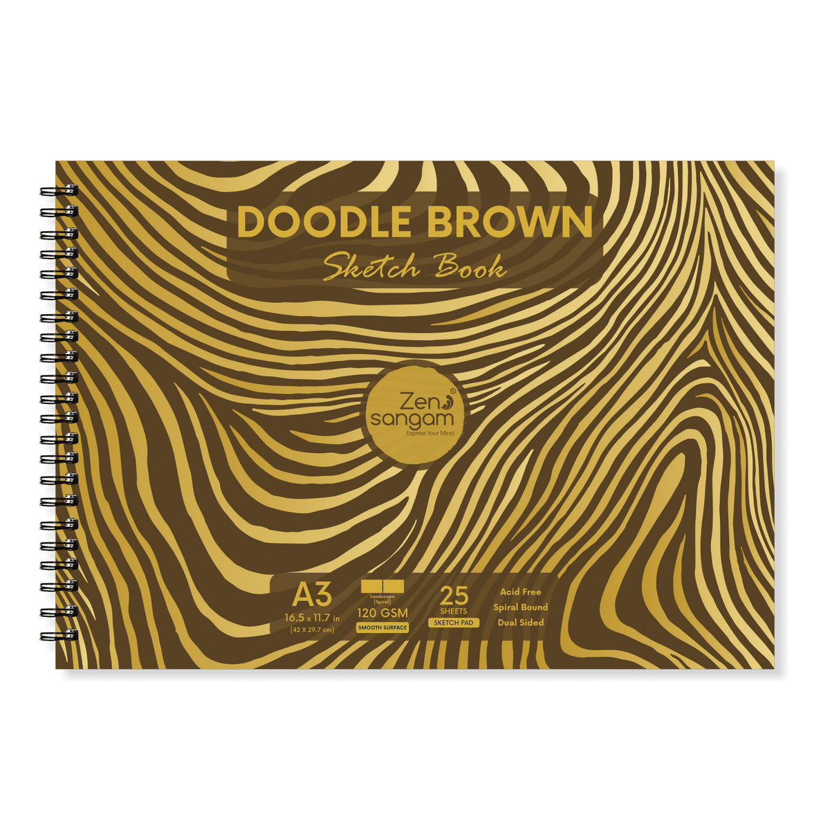Drawing Sketch Book - 120 GSM - Doodle Brown Paper | Zen Sangam